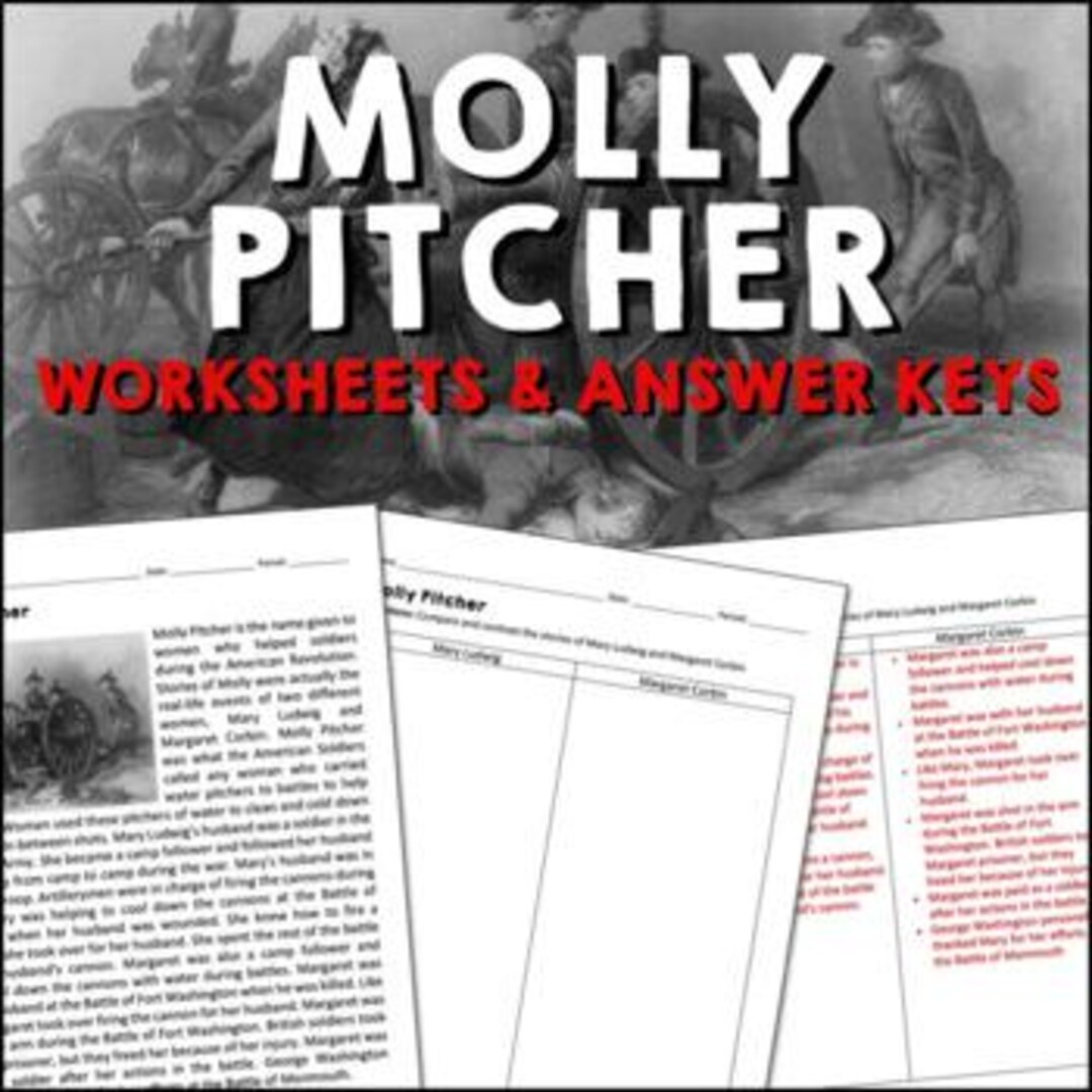 Molly Pitcher American Revolution Reading Comprehension Worksheets ...
