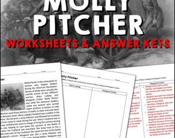 Molly Pitcher American Revolution Reading Comprehension Worksheets ...