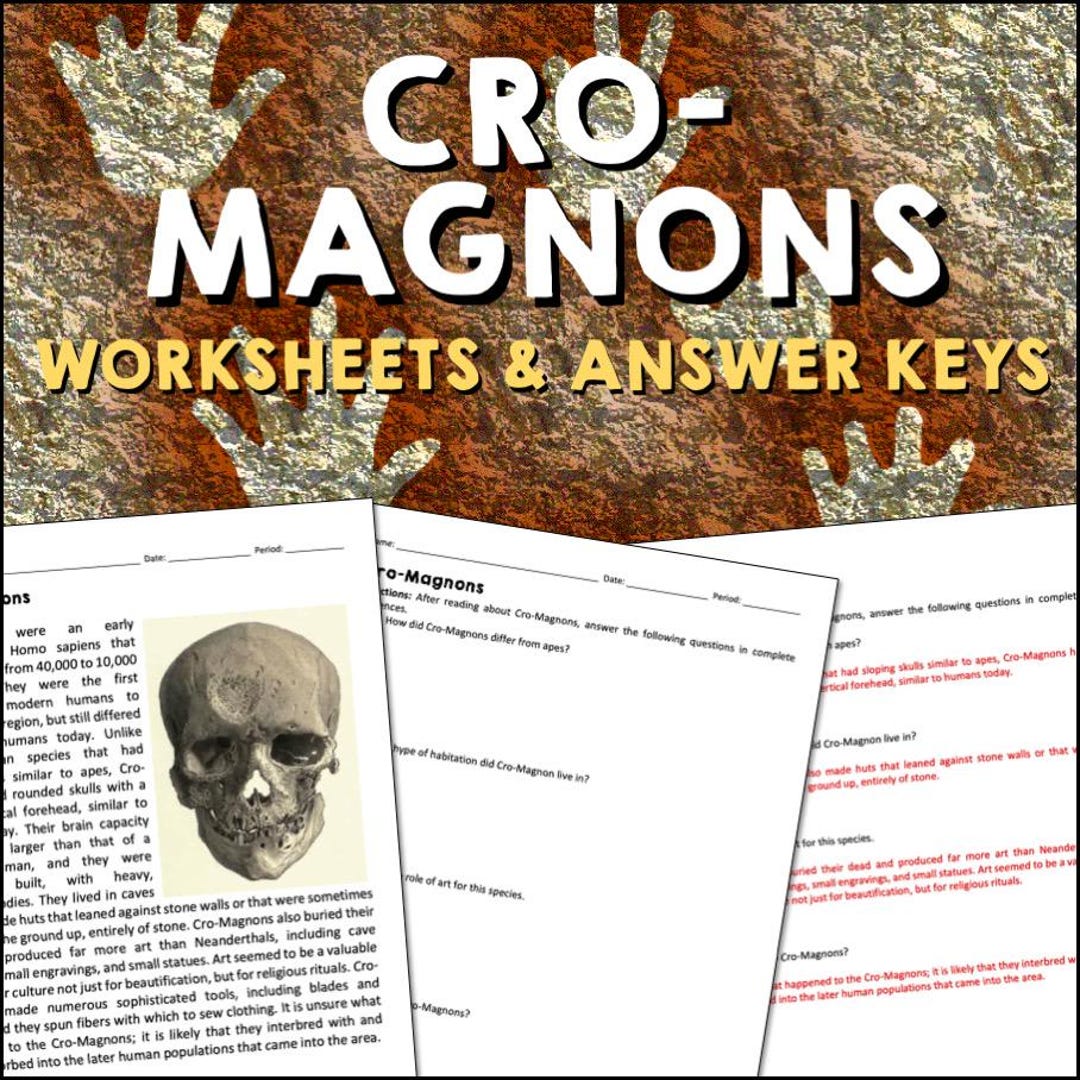 Cro-magnons Early Humans Reading Worksheets and Answer Keys - Etsy