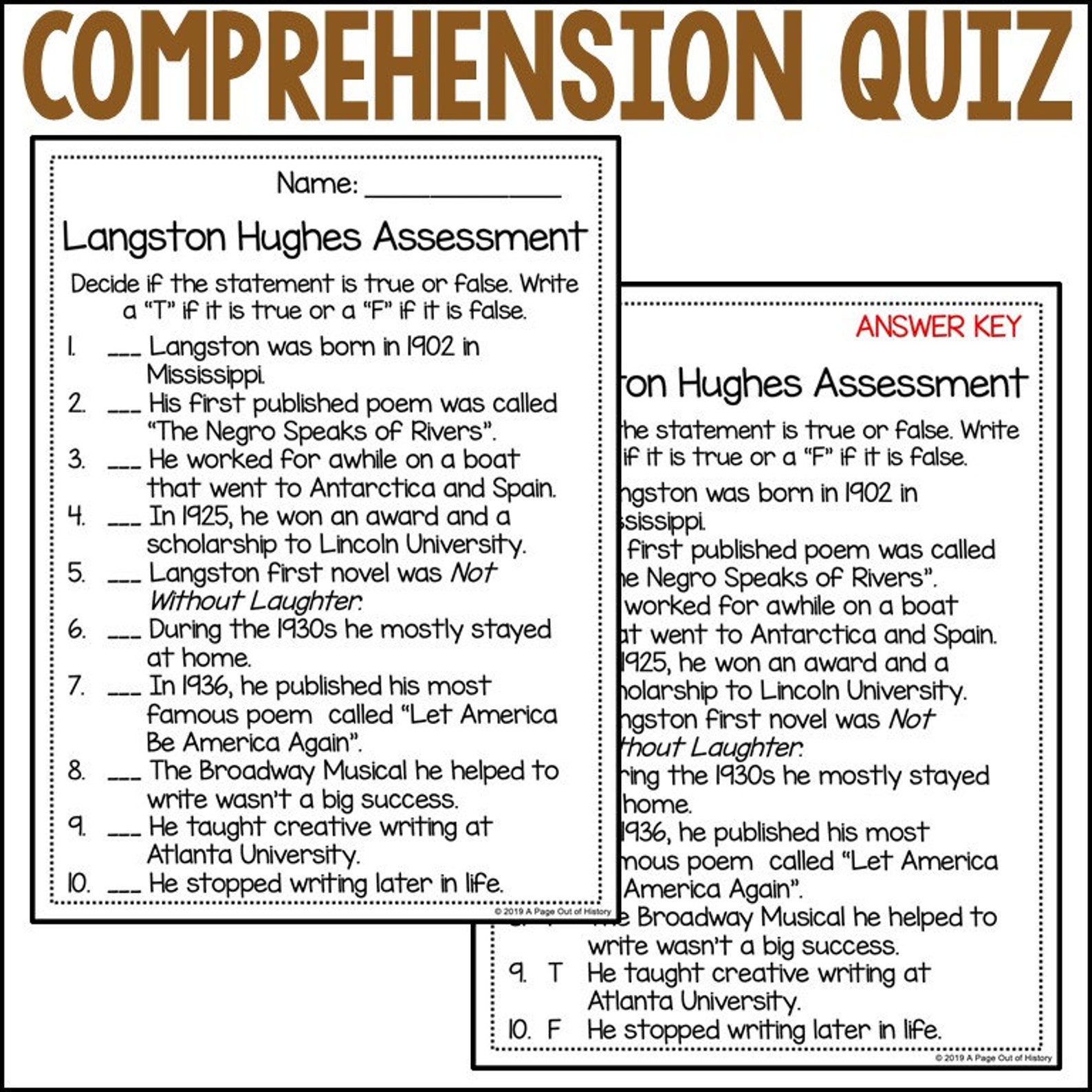 Langston Hughes Biography Unit Pack 3-5 Homeschool Social Studies ...