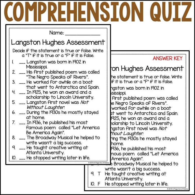 Langston Hughes Biography Unit Pack 3-5 Homeschool Social Studies ...
