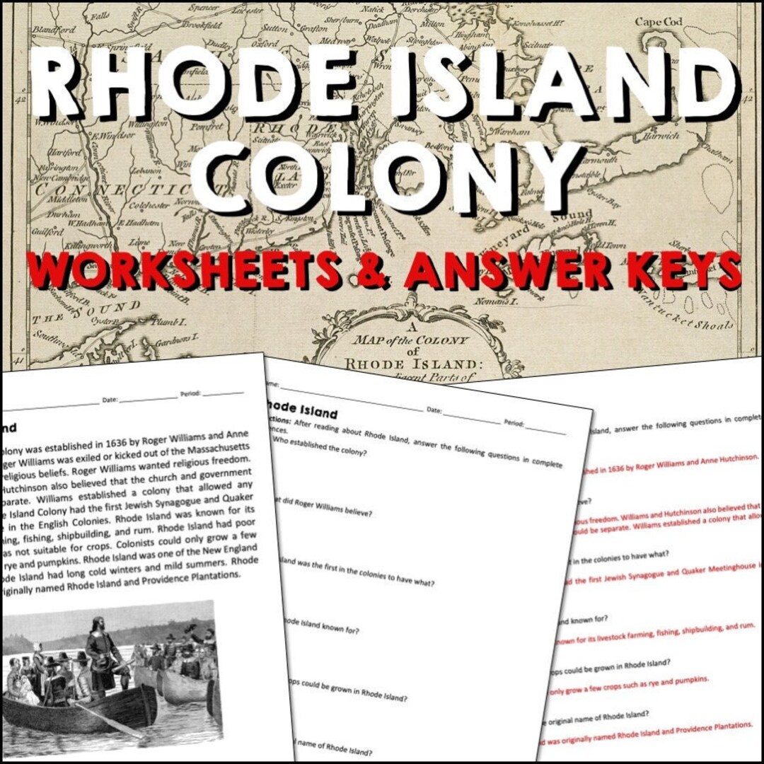 Rhode Island Colony Reading Worksheets and Answer Keys | 6-12 ...