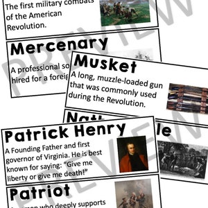 American Revolution Word Wall and Vocabulary Activities | 6-12 ...