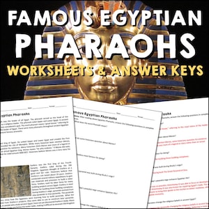 Famous Ancient Egyptian Pharaohs Reading Worksheets and Answer Keys - Etsy