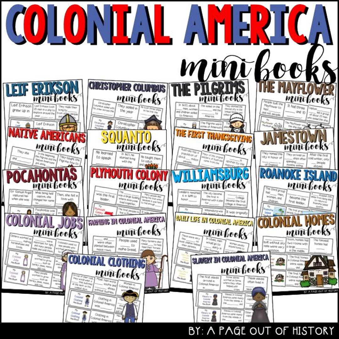 Colonial America Mini Books Bundle for Social Studies, Reading ...
