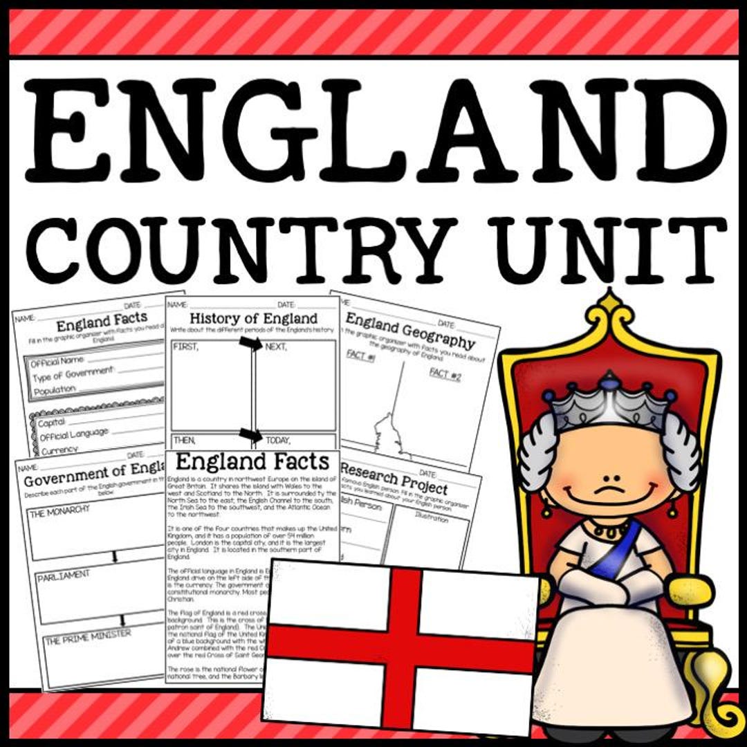England Country Social Studies Complete Unit - Etsy