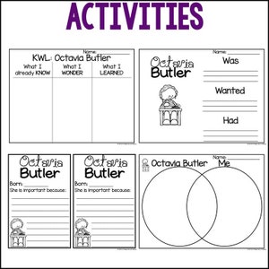 Biography Unit | Octavia Butler Reading No Prep Comprehension, Writing ...