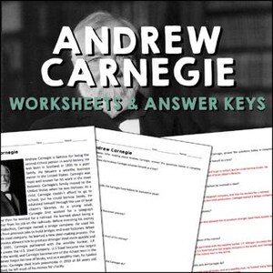 Andrew Carnegie Gilded Age Reading Comprehension Worksheets, Passages ...