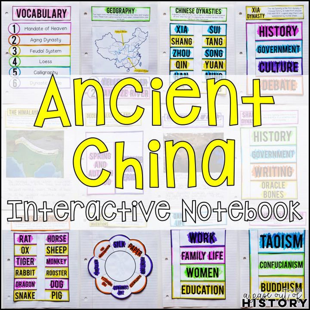 Ancient China Interactive Notebook Graphic Organizers Ancient World ...