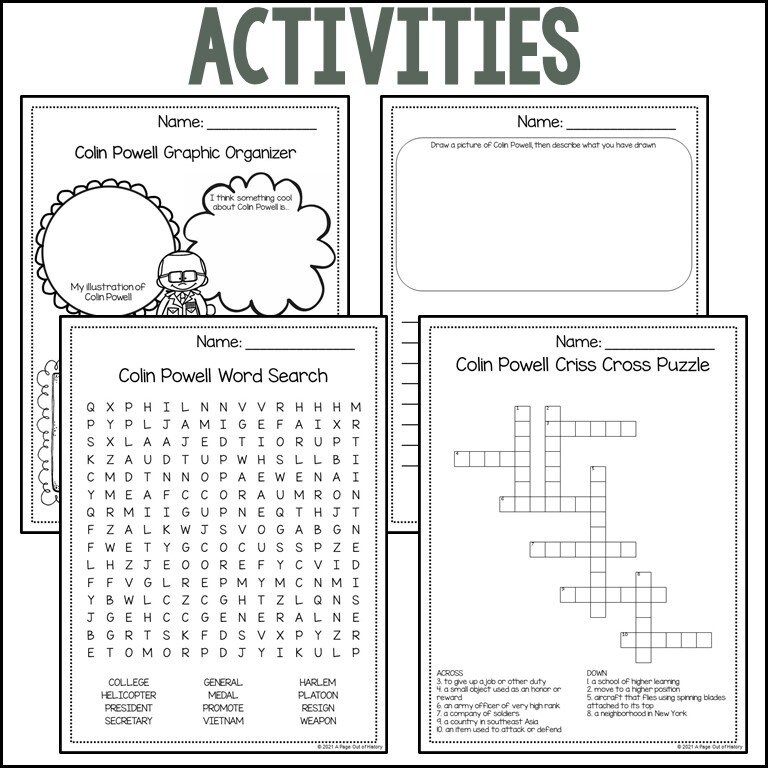 Colin Powell Biography Unit Pack | 3-5 | Homeschool | Social Studies ...