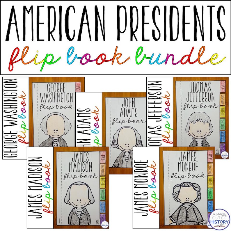 US Presidents Flip Book Activity Bundle, Social Studies, American ...