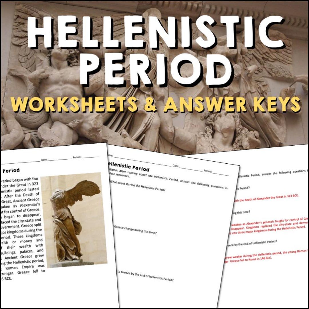 Hellenistic Period Ancient Greek History Reading Worksheets, History ...