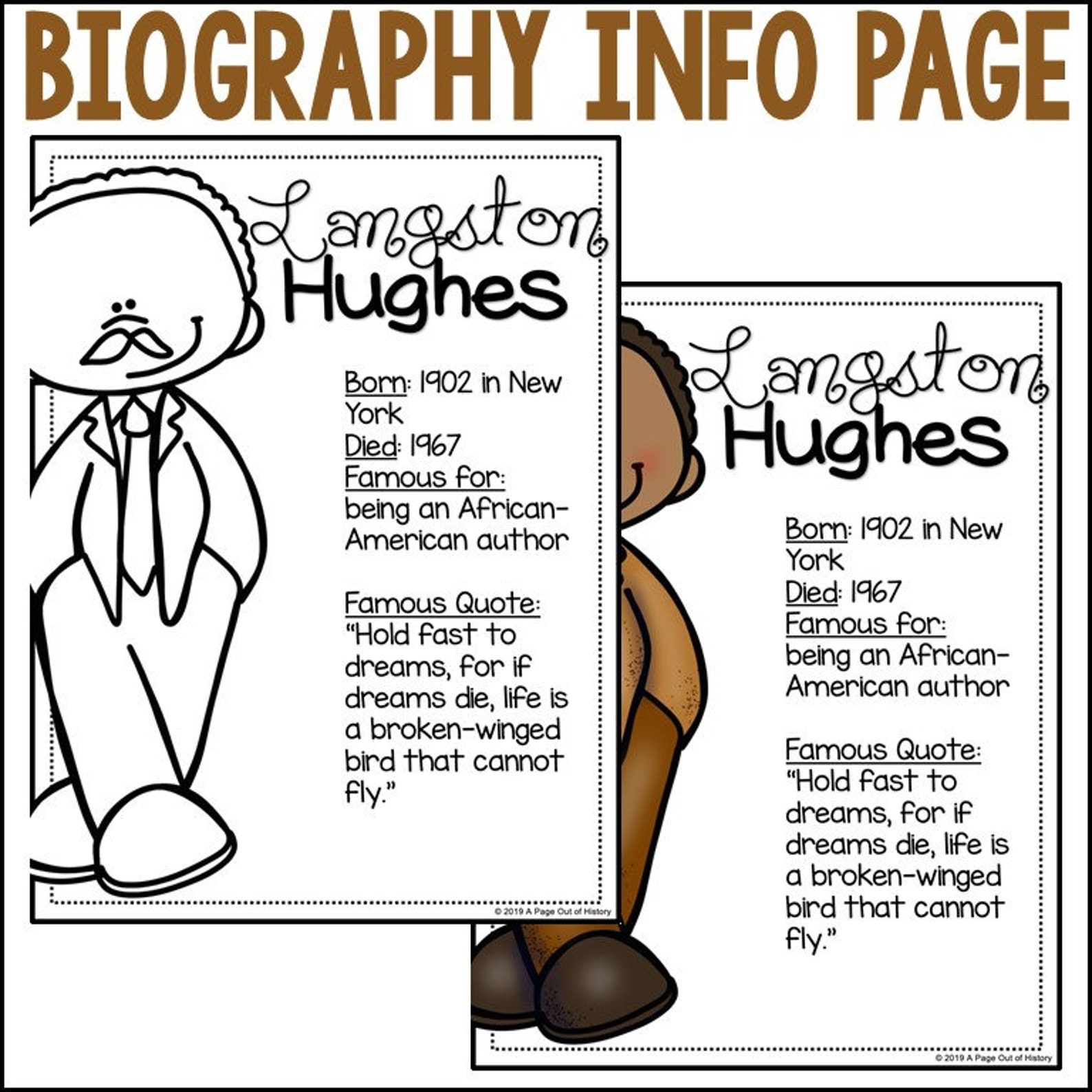 Langston Hughes Biography Unit Pack | 3-5 | Homeschool | Social Studies ...