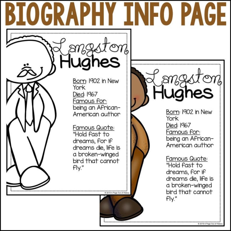 Langston Hughes Biography Unit Pack | 3-5 | Homeschool | Social Studies ...