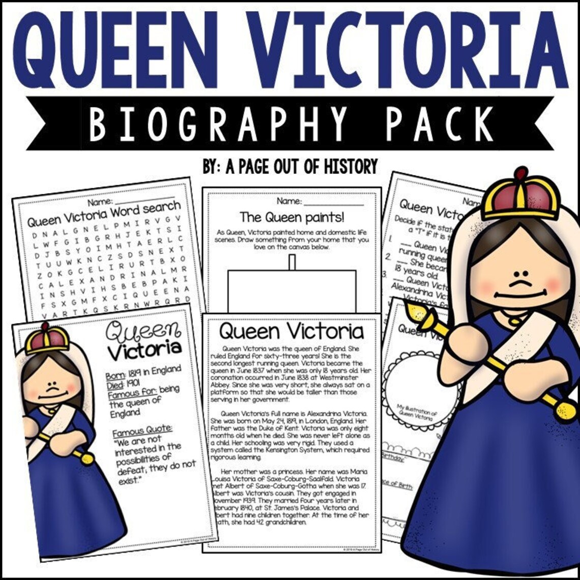 Queen Victoria Biography Unit Pack | 3-5 | Homeschool | Social Studies ...