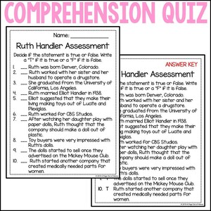 Ruth Handler Biography Unit Pack | 3-5 | Homeschool | Social Studies ...