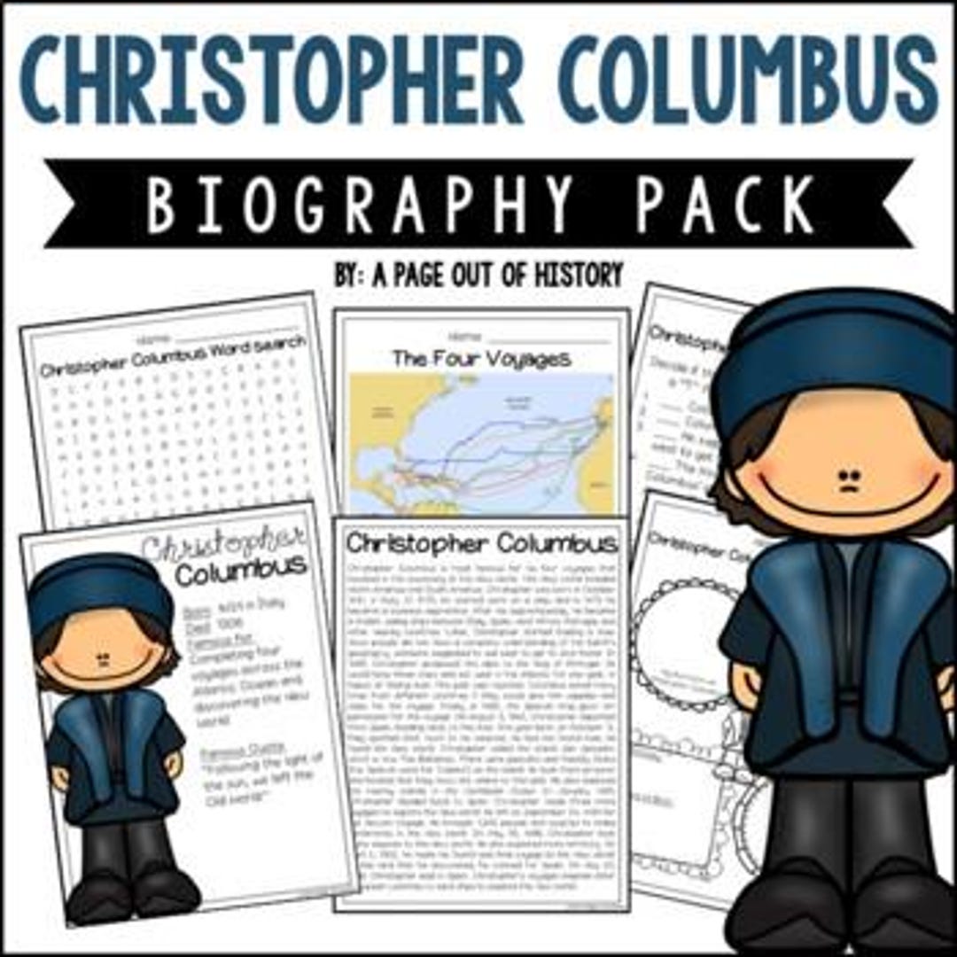 Christopher Columbus Biography Pack, Reading Comprehension Worksheet ...