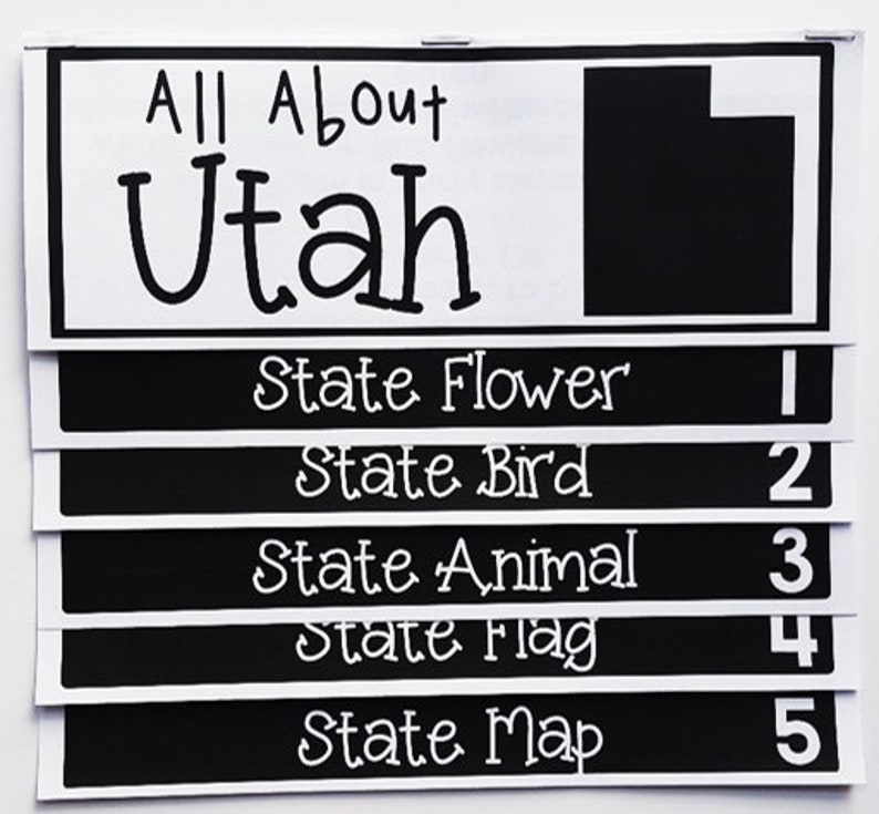Utah 3rd-5th Grade State Lesson | Symbols, Map, Flag, Reading, Writing ...