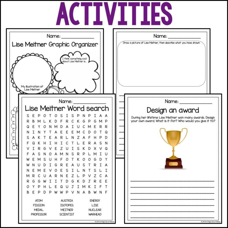 Lise Meitner Biography Unit Pack 3-5 Homeschool Social Studies ...