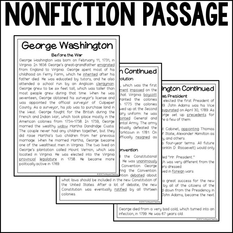 George Washington Biography Unit Pack 3-5 Homeschool Social Studies ...