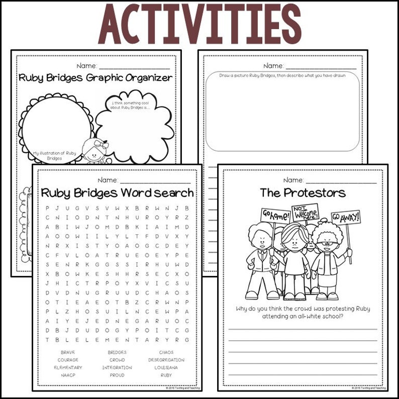 Ruby Bridges Biography Unit Pack | 3-5 | Homeschool | Social Studies ...