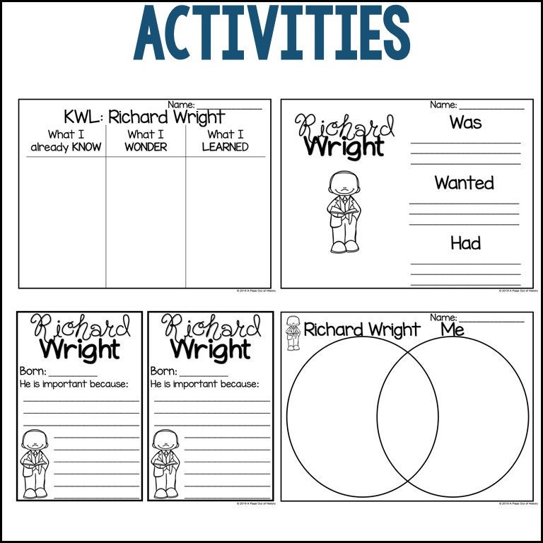 Richard Wright Biography Unit Pack | 3-5 | Homeschool | Social Studies ...