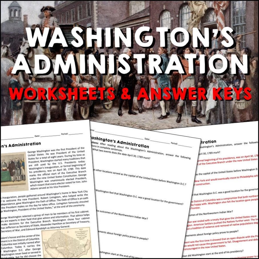George Washingtons Administration Early American Republic Reading ...