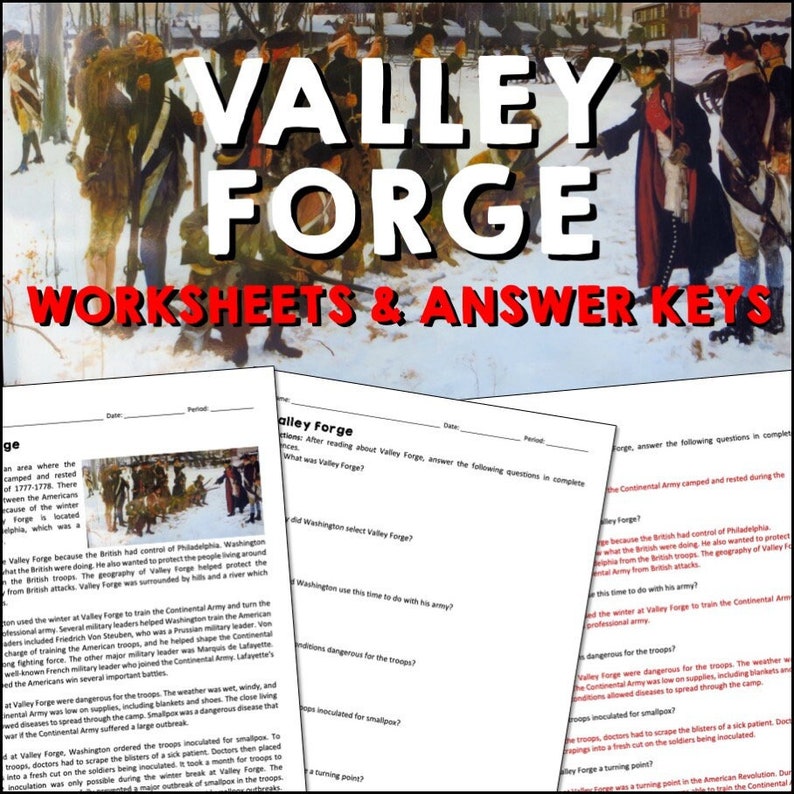 Valley Forge Reading Worksheets and Answer Keys | 6-12 | Homeschool ...