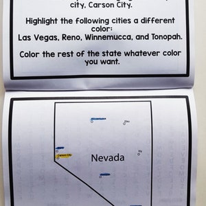 Nevada State Flip Book | 3-5 | Homeschool | Social Studies Printable ...