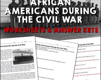 African Americans During the Civil War Reading Worksheets, Civil War ...