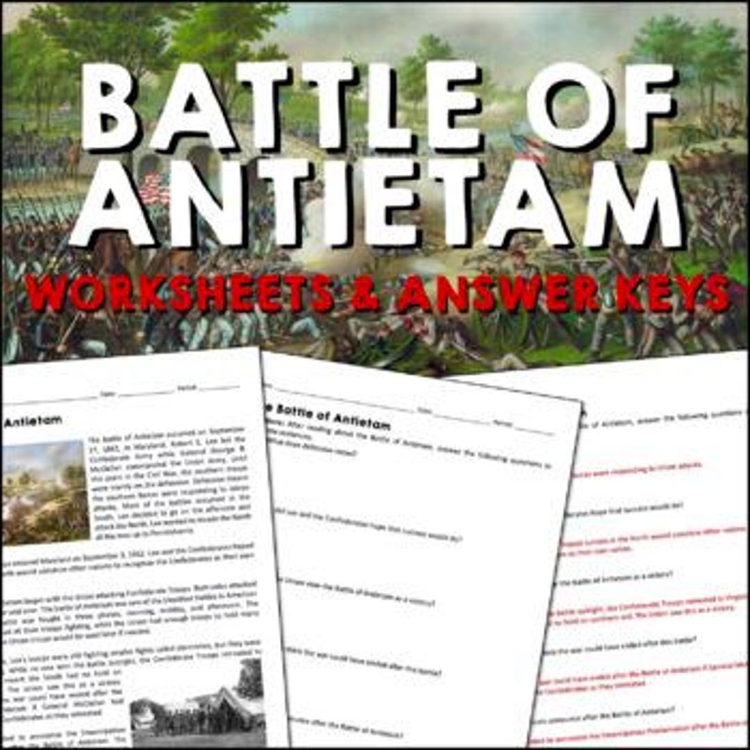 Battle of Antietam Civil War, Reading Comprehension Passages, US ...