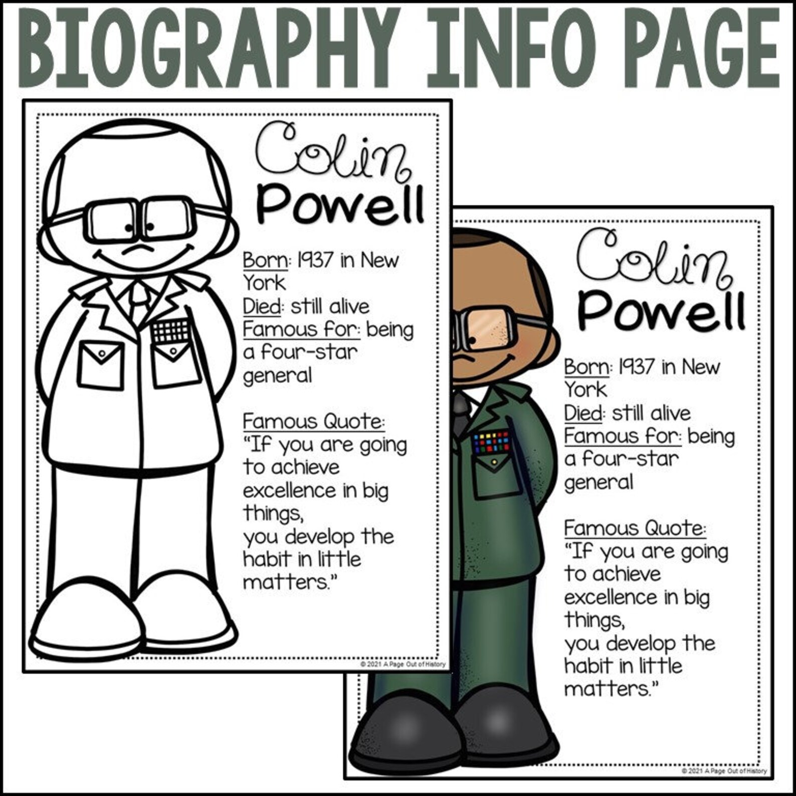 Colin Powell Biography Unit Pack | 3-5 | Homeschool | Social Studies ...