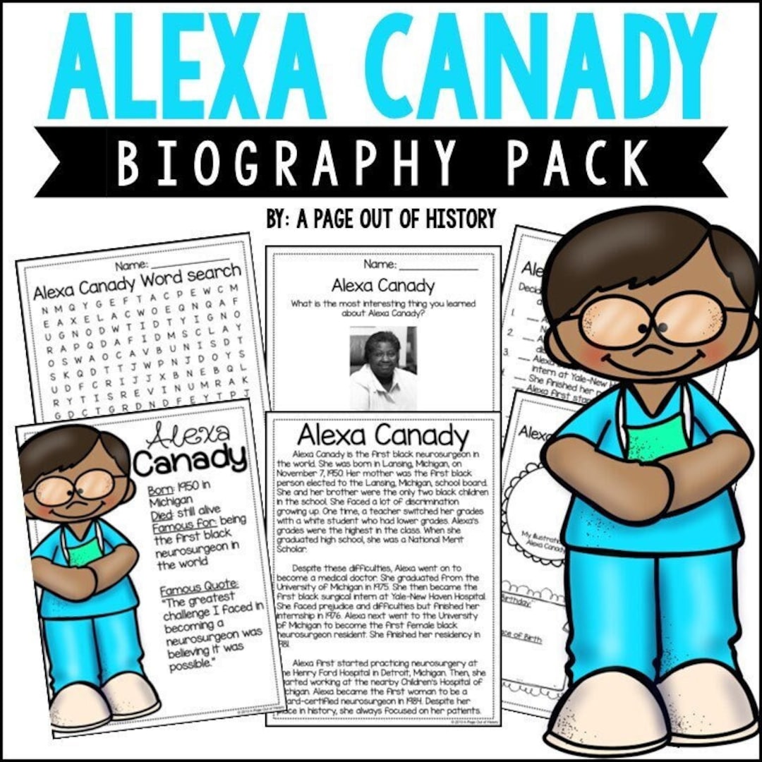 Alexa Canady Biography Unit Pack | 3-5 | Homeschool | Social Studies ...
