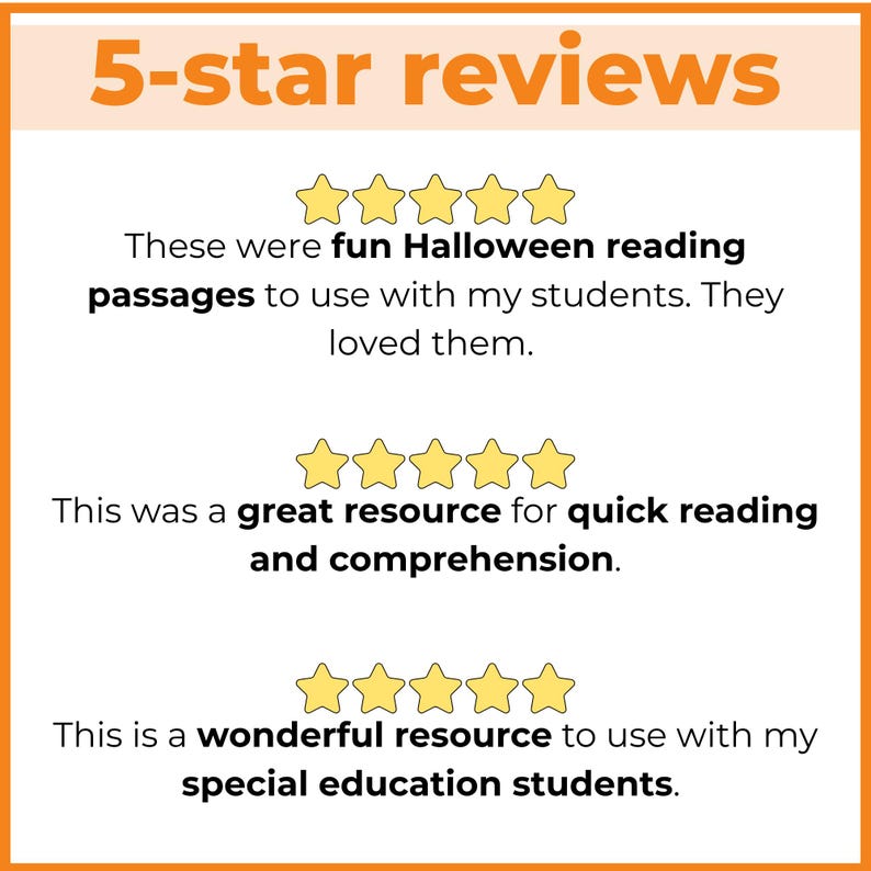 Halloween Reading Comprehension Bundle – 15 K–2 Printable Passages ...
