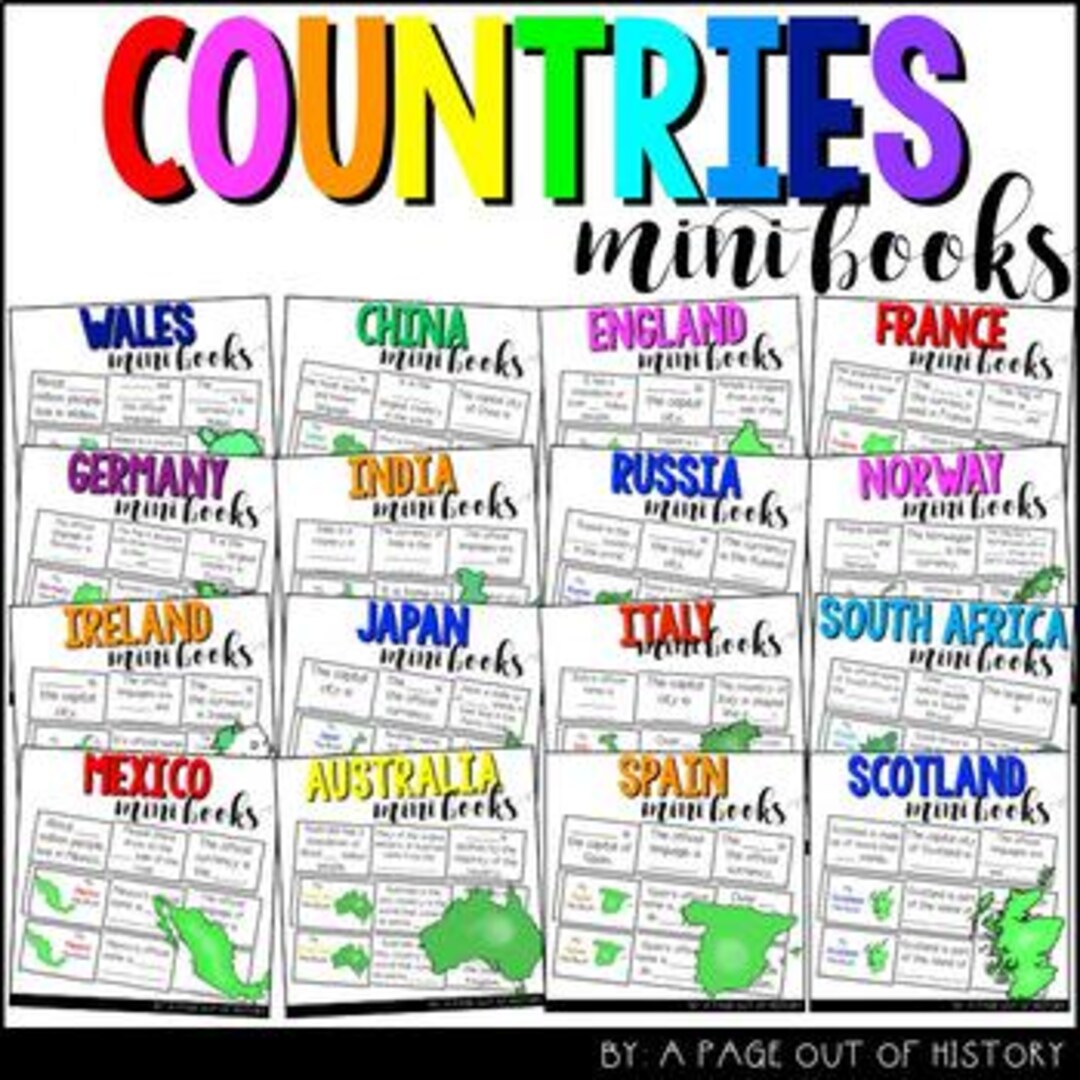 Countries Around the World Mini Books Bundle for Social Studies ...