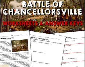 Battle of Chancellorsville Civil War Reading Worksheets, Passages and ...