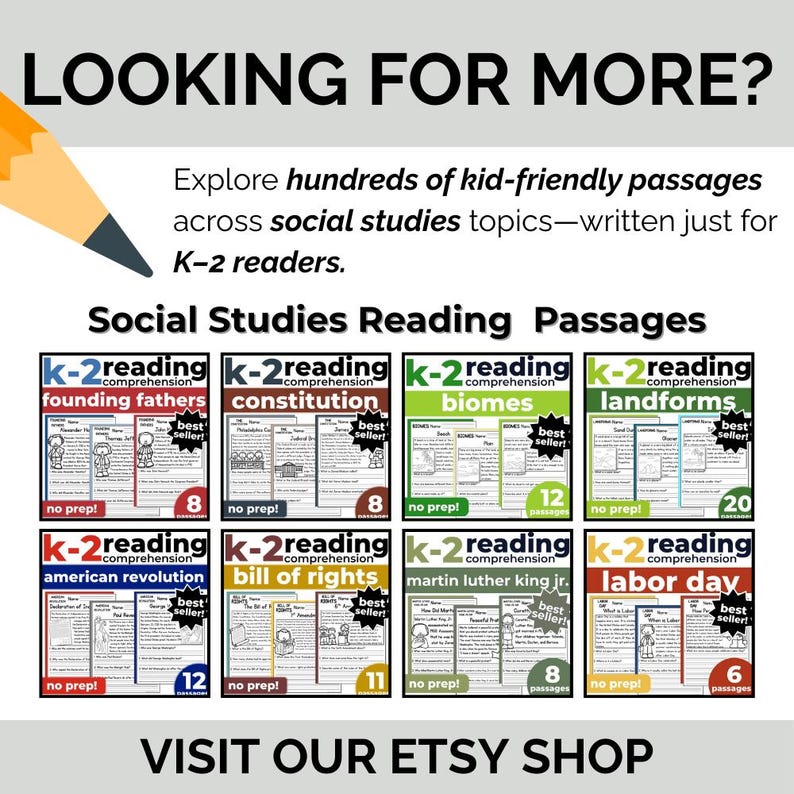 K-2 Reading Comprehension Worksheets, Community Helpers Passages, First ...