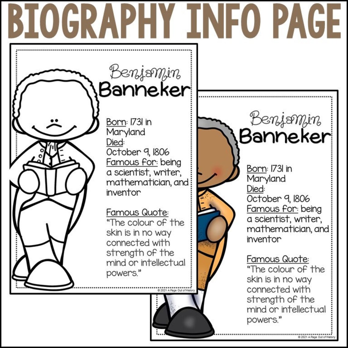 Benjamin Banneker Biography Unit Pack | 3-5 | Homeschool | Social ...