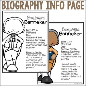 Benjamin Banneker Biography Unit Pack 3-5 Homeschool Social Studies ...
