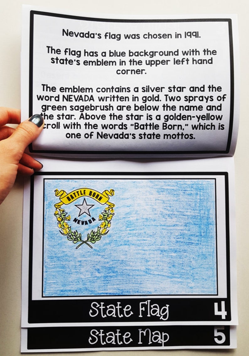Nevada State Flip Book | 3-5 | Homeschool | Social Studies Printable ...