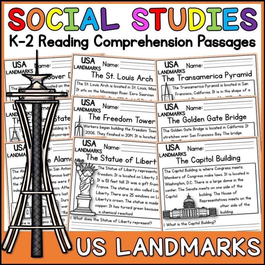 United States Landmarks Reading Comprehension Passages | K-2 ...