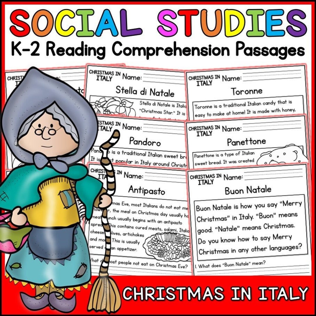 Christmas in Italy Reading Comprehension Passages K-2 Homeschool Social ...