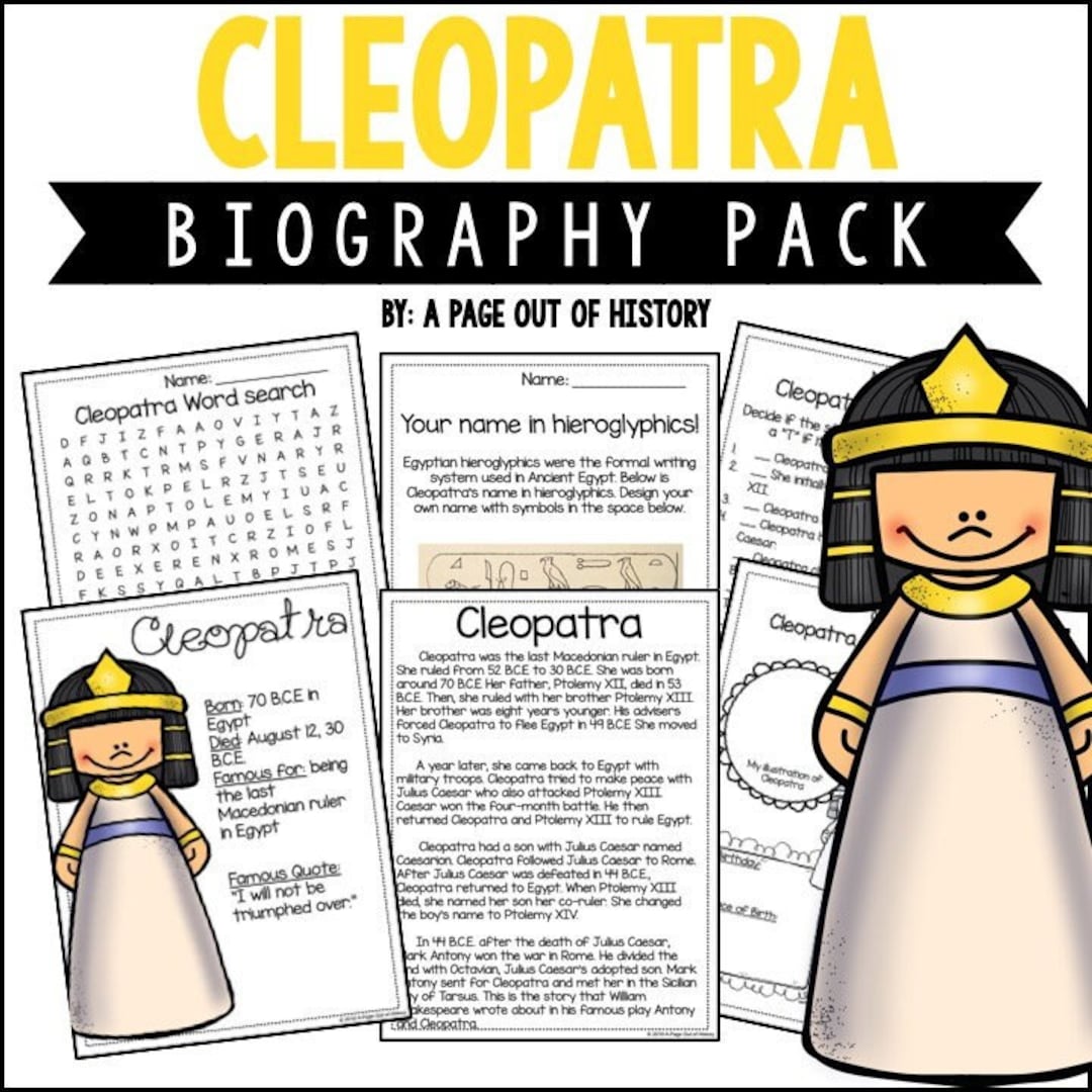 Cleopatra Biography Unit Pack | 3-5 | Homeschool | Social Studies ...