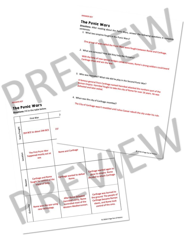 Early Ancient Rome Reading Worksheet and Answer Keys, Roman History ...