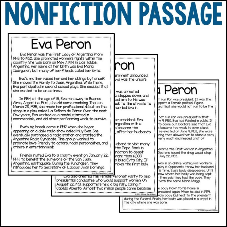 Eva Peron Biography Unit Pack | 3-5 | Homeschool | Social Studies ...
