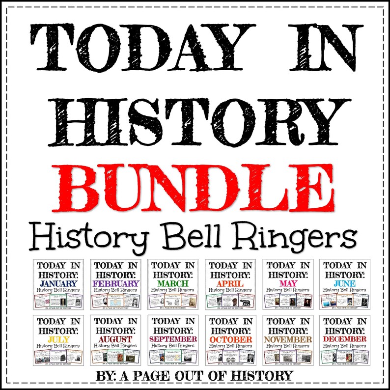 Today in History Bell Ringers Bundle | 6-12 | Homeschool | American ...
