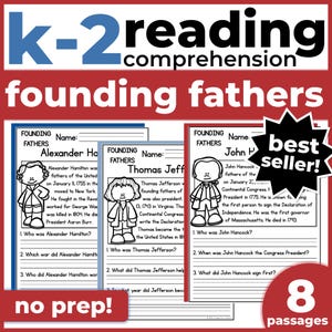K-2 Founding Fathers Reading Comprehension Worksheets, Colonial ...