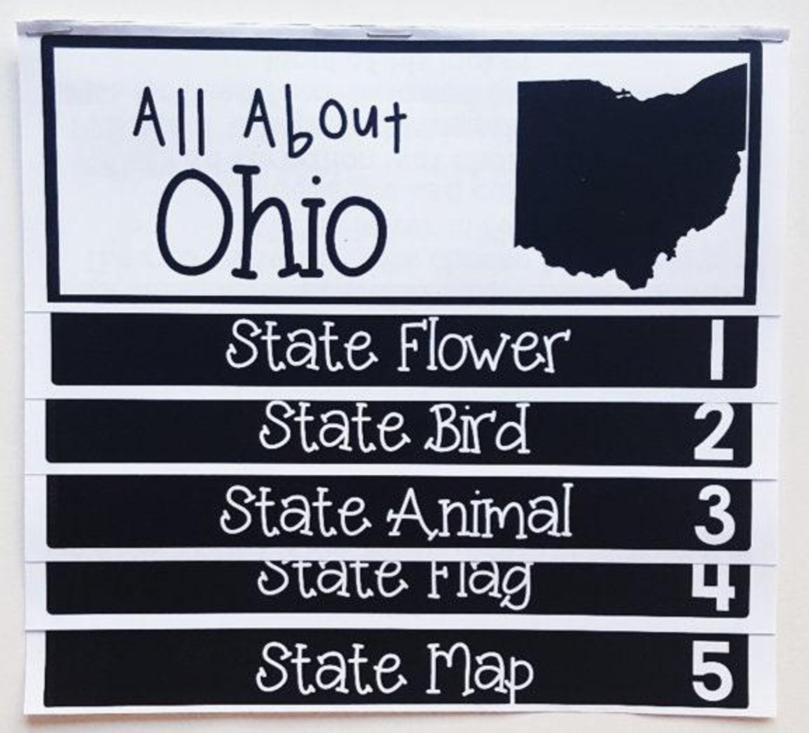 Ohio 3rd-5th Grade State Lesson | Symbols, Map, Flag, Reading, Writing ...