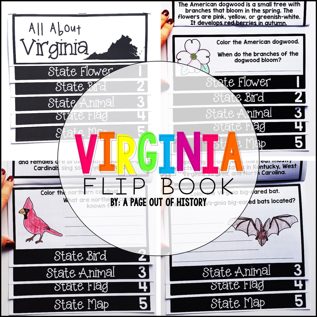 Virginia State Flip Book | 3-5 | Homeschool | Social Studies Printable ...