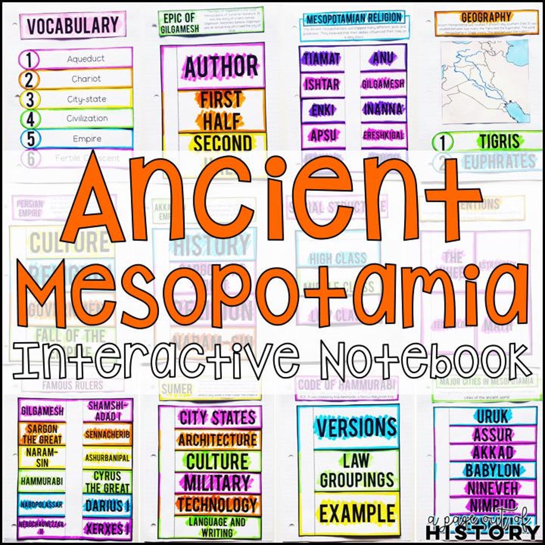 Ancient Mesopotamia Interactive Notebook Graphic Organizers Ancient ...